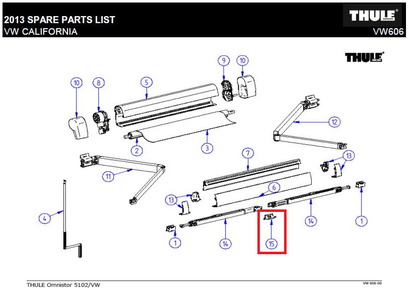 Steun luifelpoten Thule Omnistor | Volkswagenshop.be | Garage Van hoe I ...